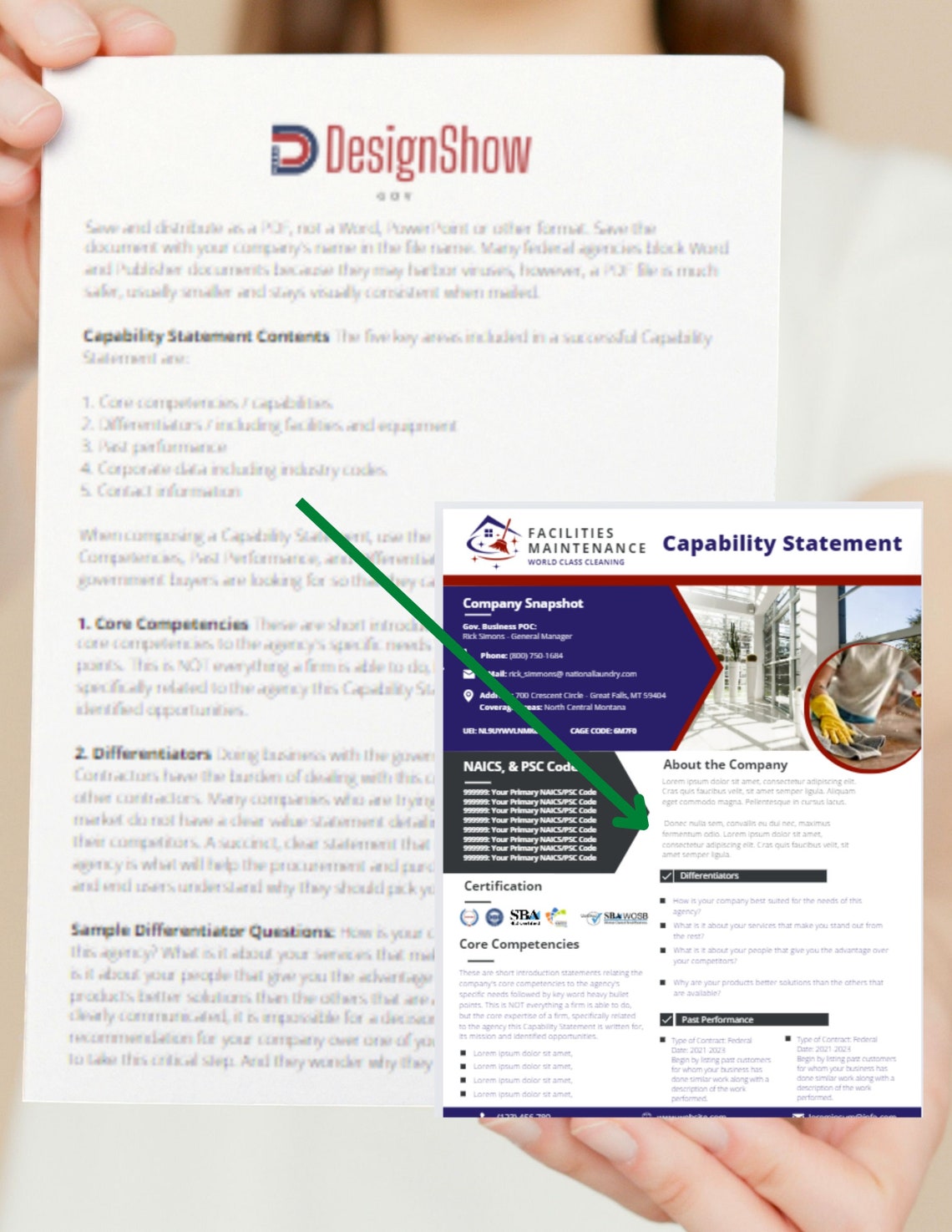 Editable It/cyber Capability Statement & Business Cards With Writing ...