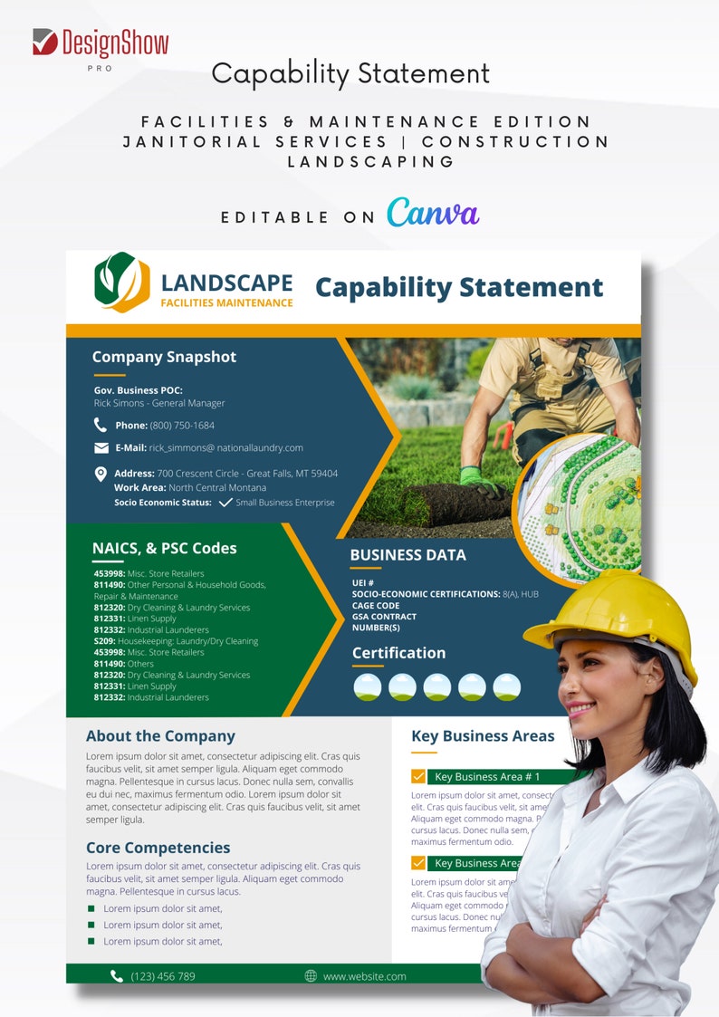 Editable Facilities Maintenance Capability Statement - Etsy