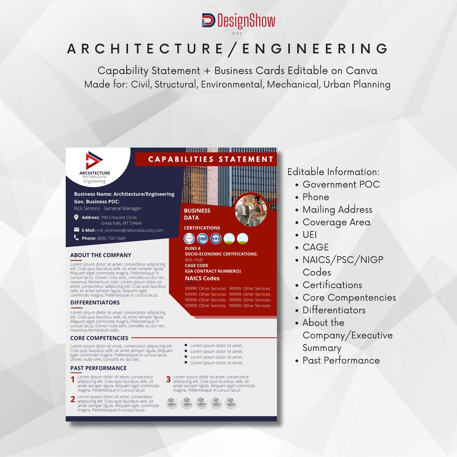 Architecture/engineering Capability Statement & BC W/ Writing Guide - Etsy