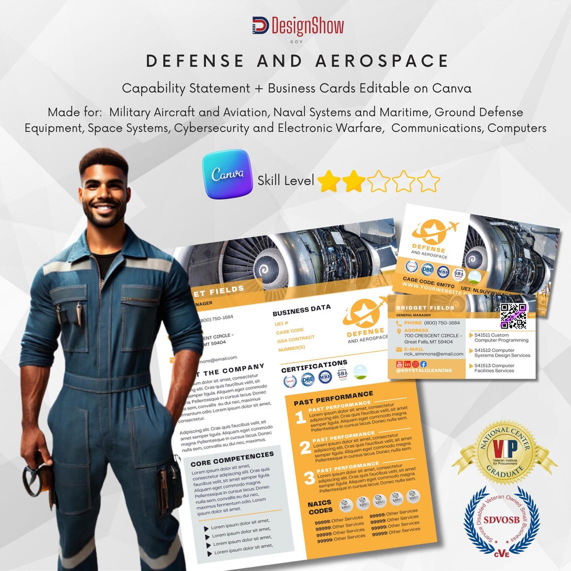 Defense and Aerospace Capability Statement & Business Cards - Canva ...
