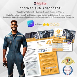 Defense and Aerospace Capability Statement & Business Cards - Canva ...