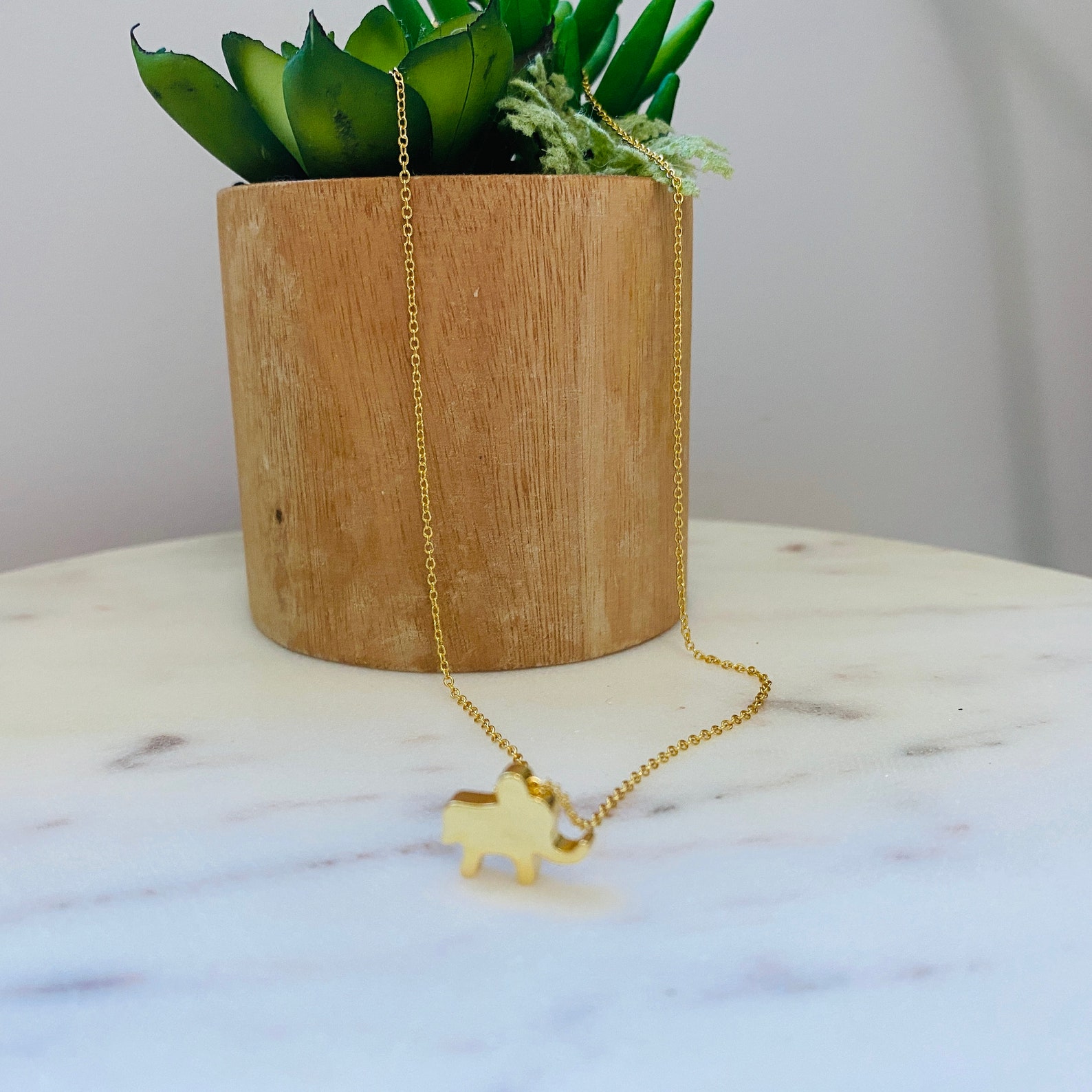 Dainty 18k Gold Elephant Necklace Women Elephant Chain Girls - Etsy