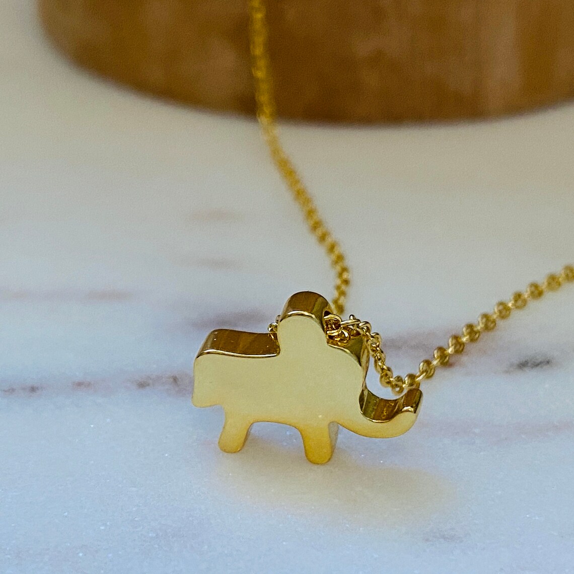 Dainty 18k Gold Elephant Necklace Women Elephant Chain Girls - Etsy