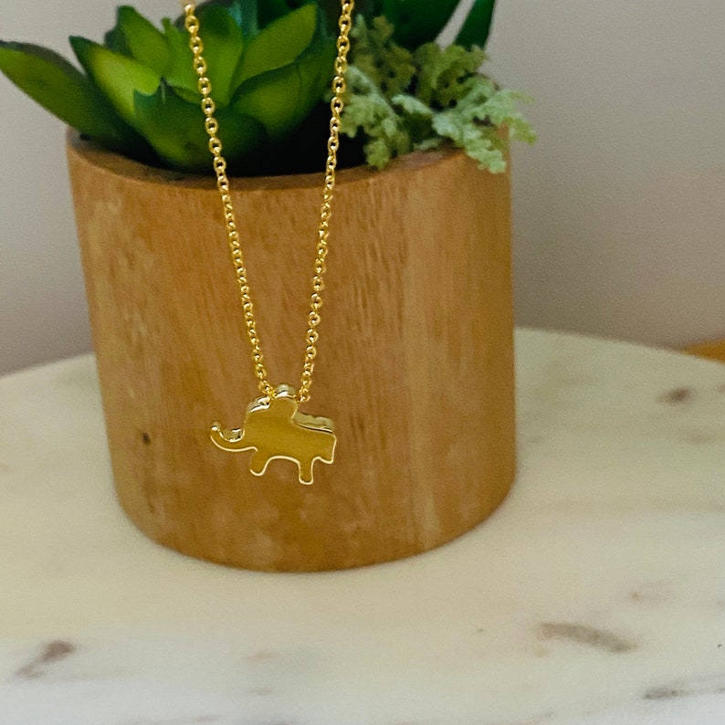 Dainty 18k Gold Elephant Necklace Women Elephant Chain Girls | Etsy