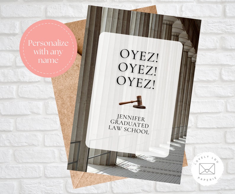 PRINTABLE Lawyer Graduation Card PERSONALIZED Law School Graduation ...