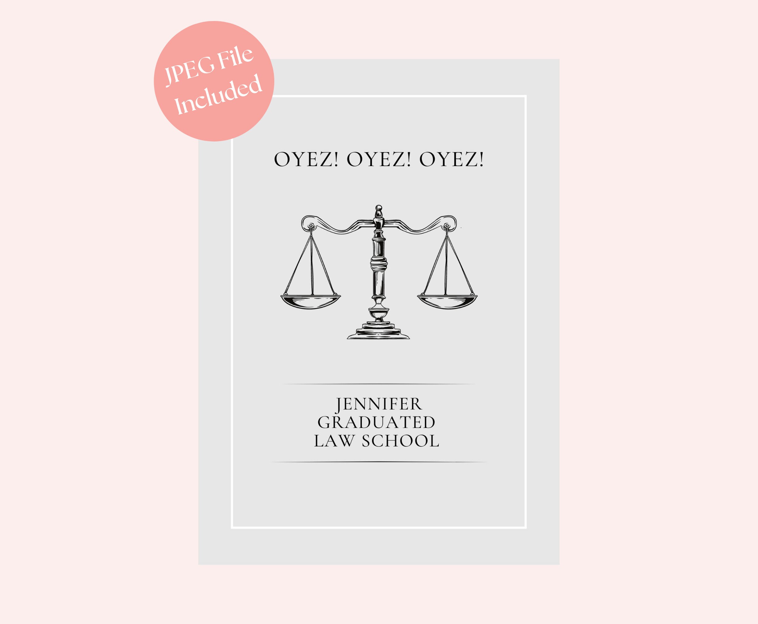 PRINTABLE Lawyer Graduation Card PERSONALIZED Law School Graduation ...