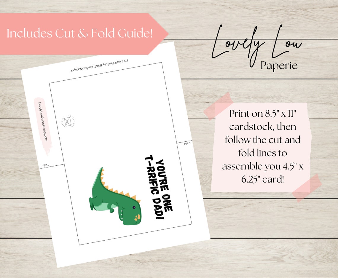 PRINTABLE | Father's Day Card | Instant Download | You Are One T-rrific ...