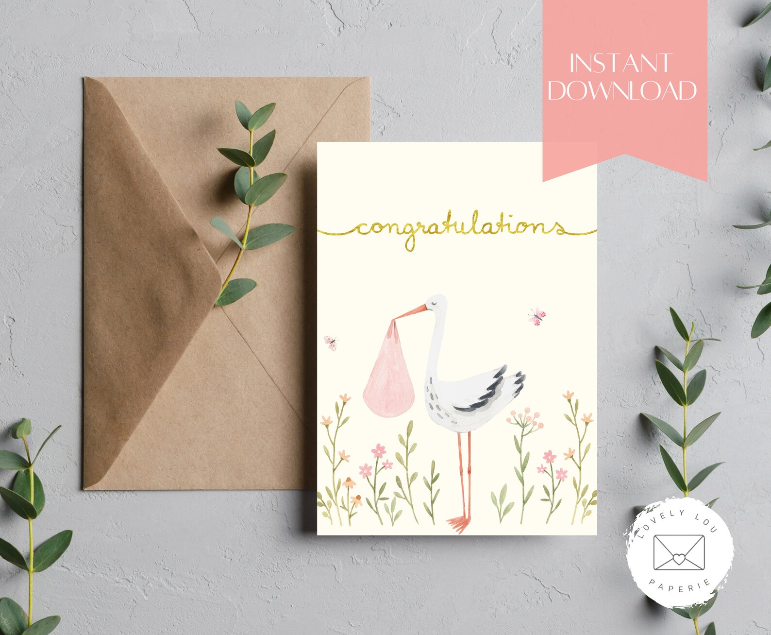 PRINTABLE Baby Congratulations Card | Instant Download | A6 Card | New ...