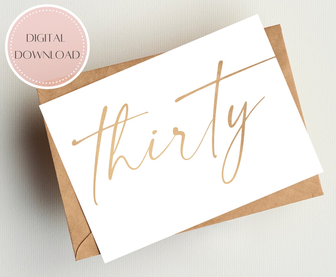 PRINTABLE Birthday Card Happy Birthday Card Twenty, Thirty, Forty ...