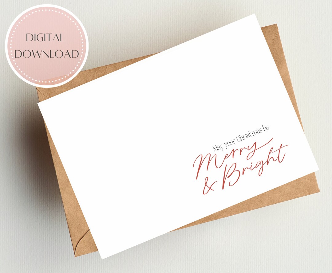 Simple, Modern Christmas Card | Merry Christmas | Instant Download ...