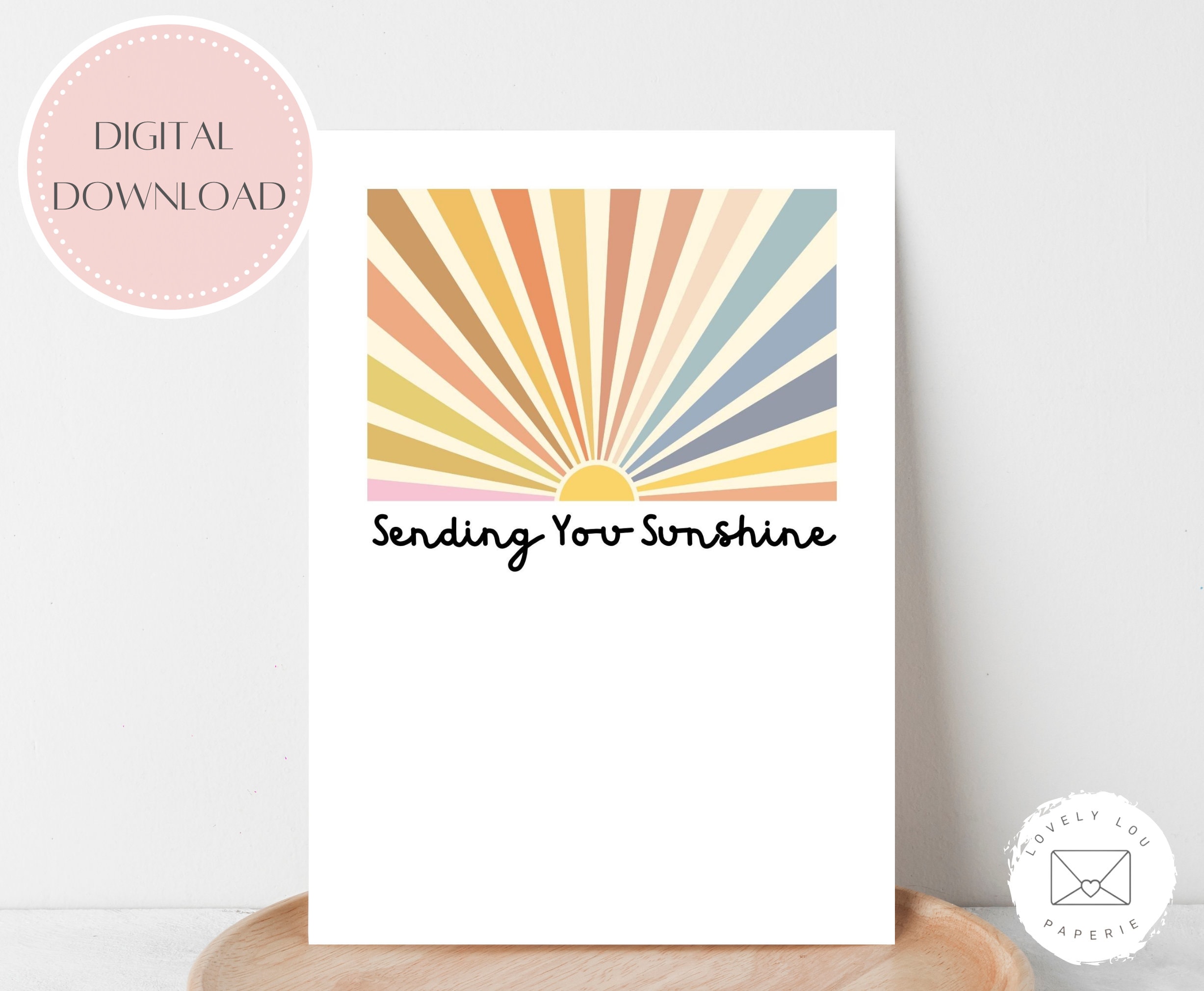 PRINTABLE CARD Sending You Sunshine Card Instant Download Thinking of ...