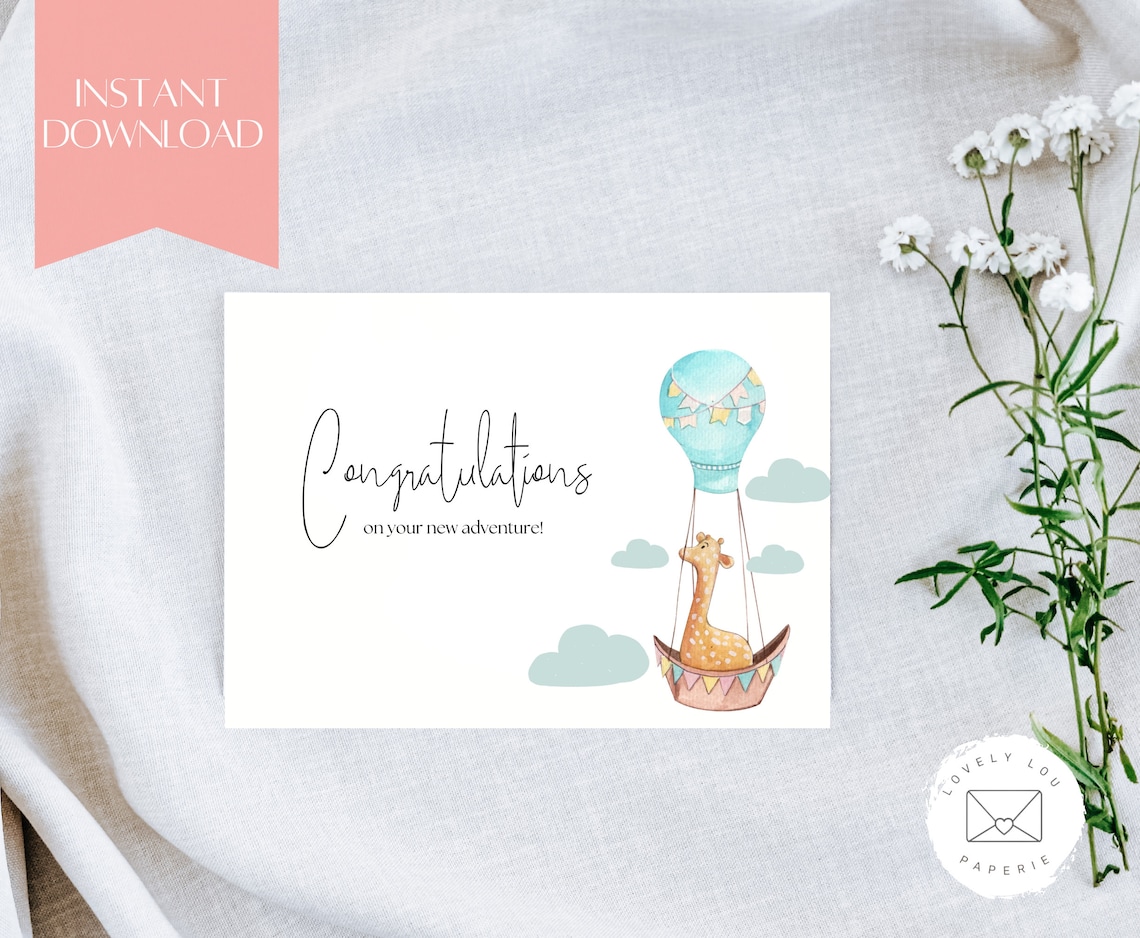 PRINTABLE Baby Congratulations Card Instant Download A6 Card New Baby ...