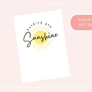 PRINTABLE CARD | Sending You Sunshine Card | Instant Download ...