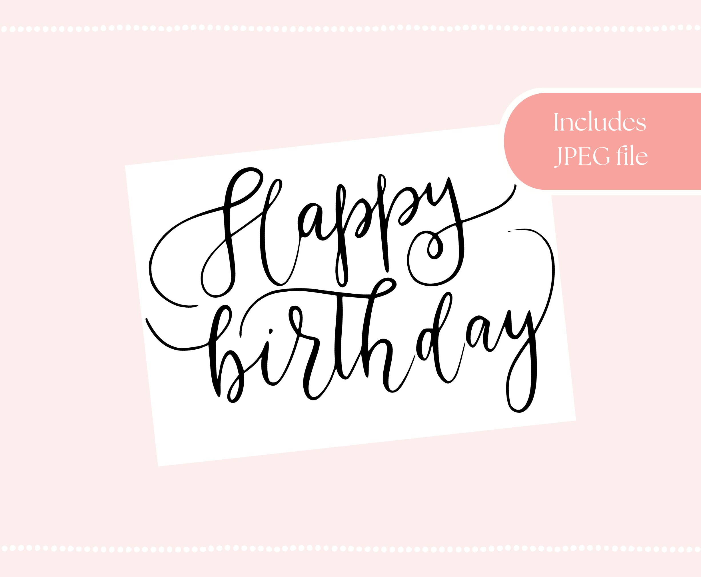 Happy Birthday Card | PRINTABLE | Happy Birthday Script | Instant ...