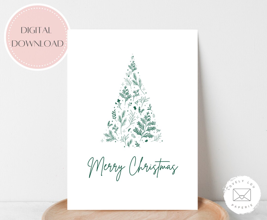 PRINTABLE Christmas Card | Merry Christmas | Instant Download | Simple ...