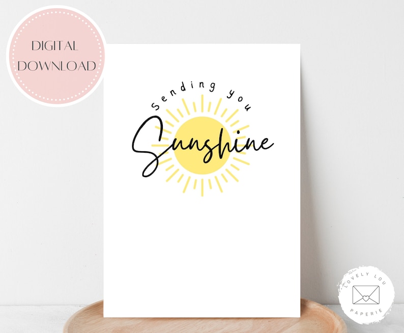 PRINTABLE CARD | Sending You Sunshine Card | Instant Download ...