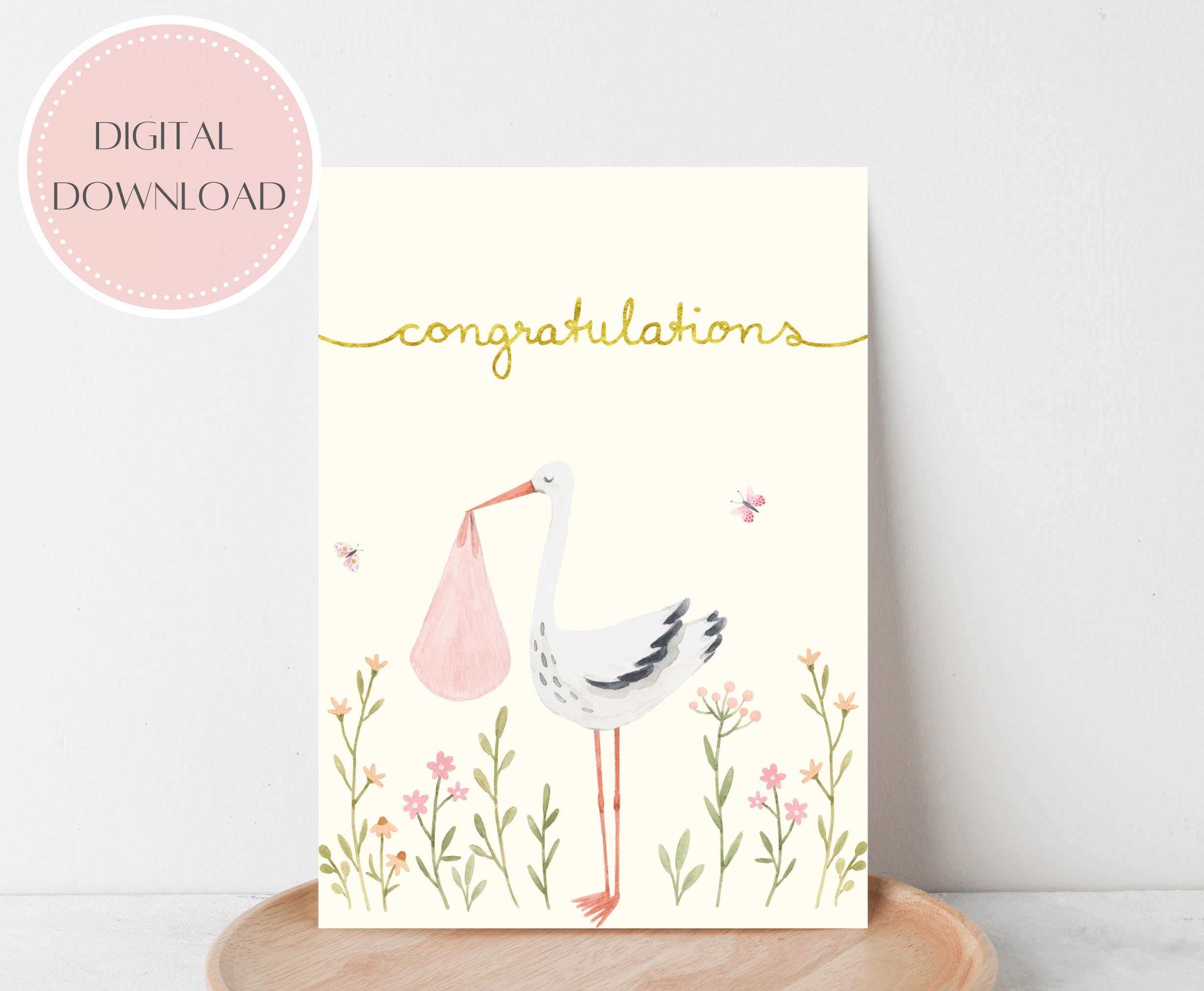 PRINTABLE Baby Congratulations Card | Instant Download | A6 Card | New ...