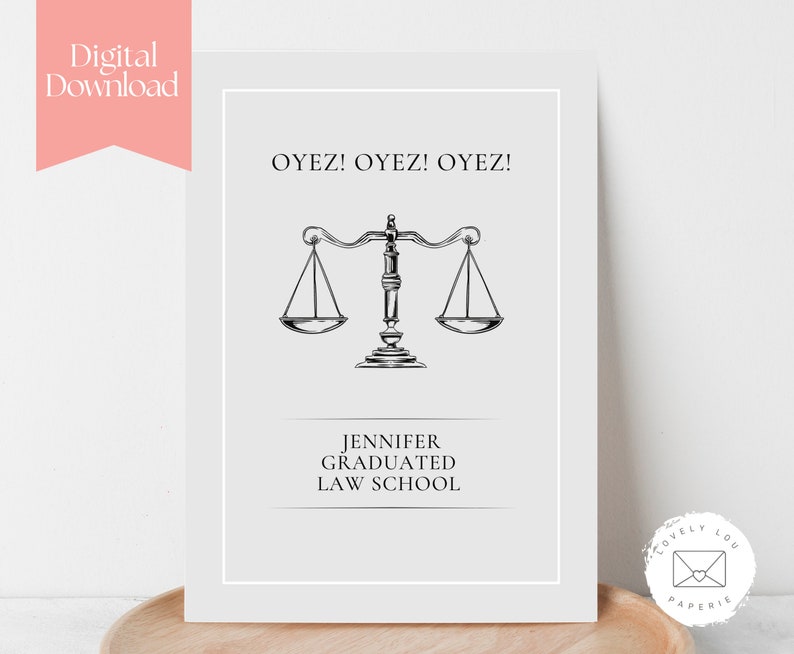 PRINTABLE Lawyer Graduation Card | PERSONALIZED Law School Graduation ...