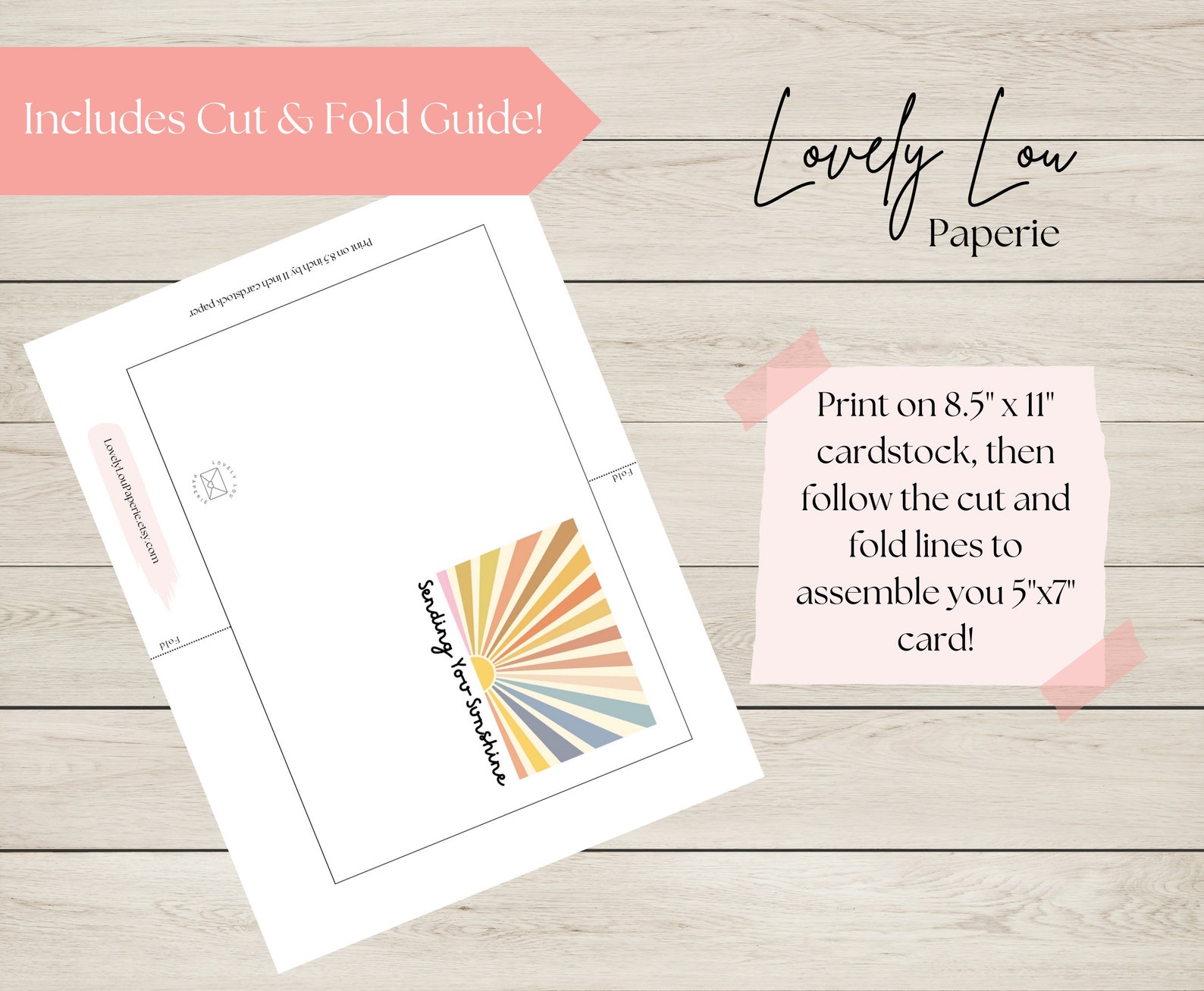 PRINTABLE CARD | Sending You Sunshine Card | Instant Download ...