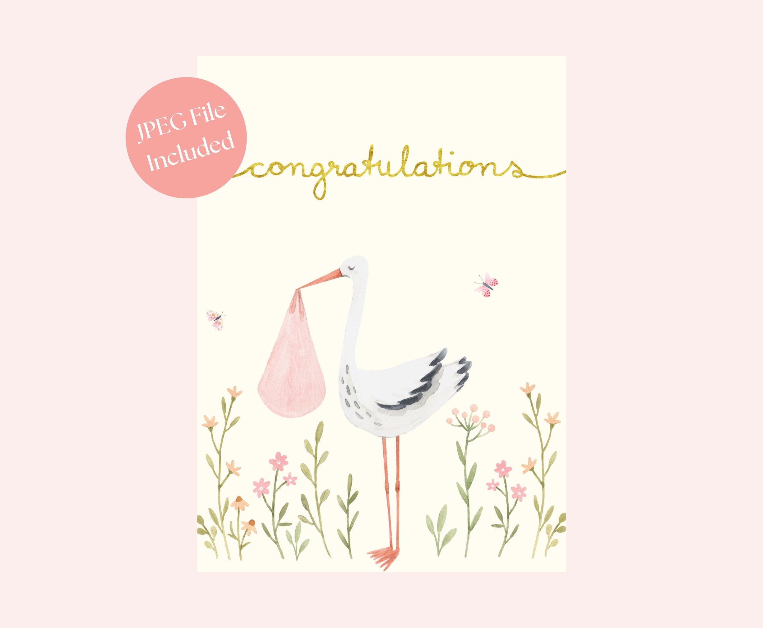 PRINTABLE Baby Congratulations Card | Instant Download | A6 Card | New ...