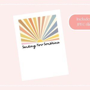 PRINTABLE CARD | Sending You Sunshine Card | Instant Download ...