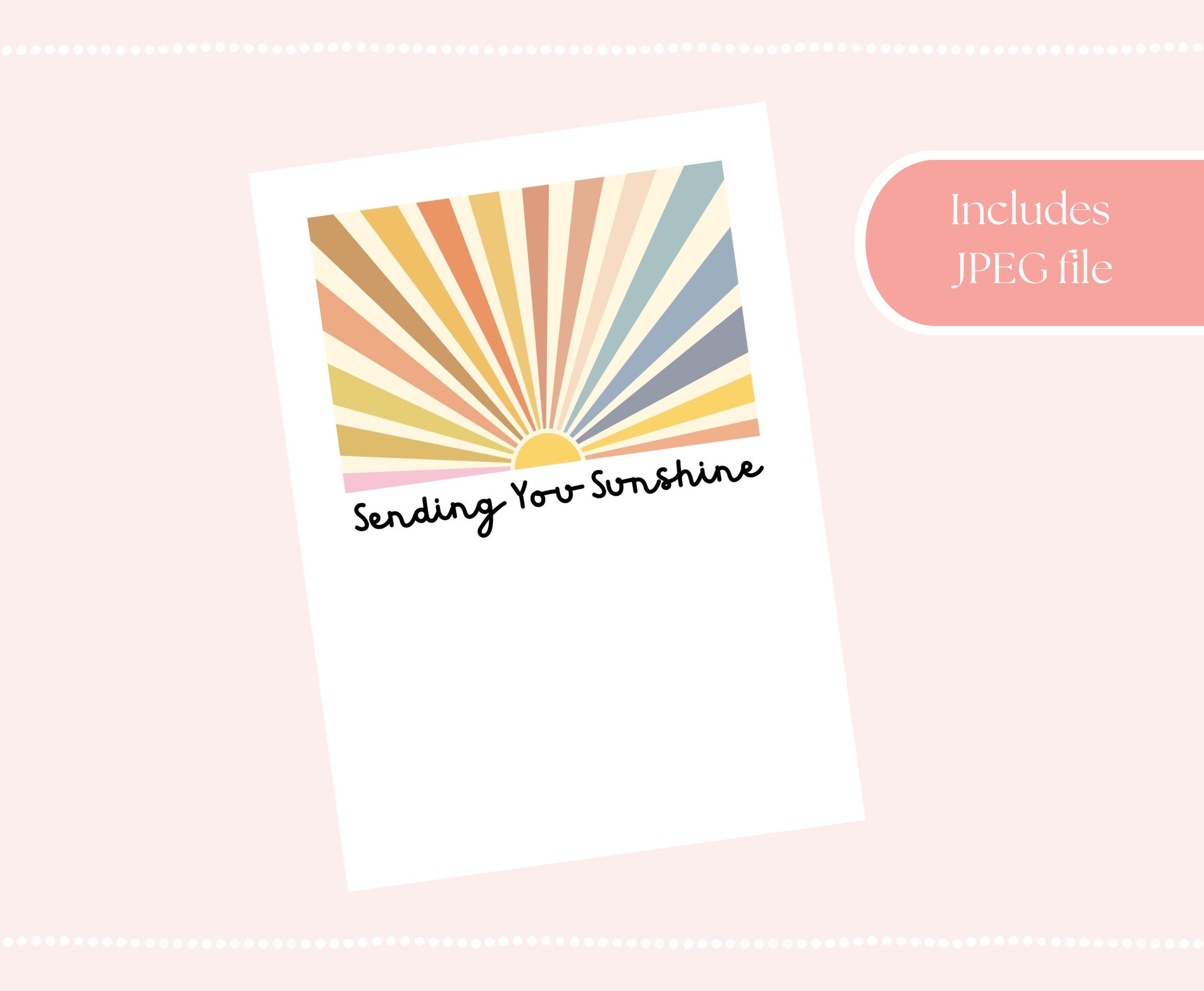 PRINTABLE CARD | Sending You Sunshine Card | Instant Download ...