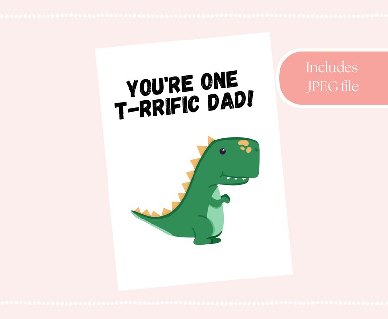 PRINTABLE | Father's Day Card | Instant Download | You Are One T-rrific ...