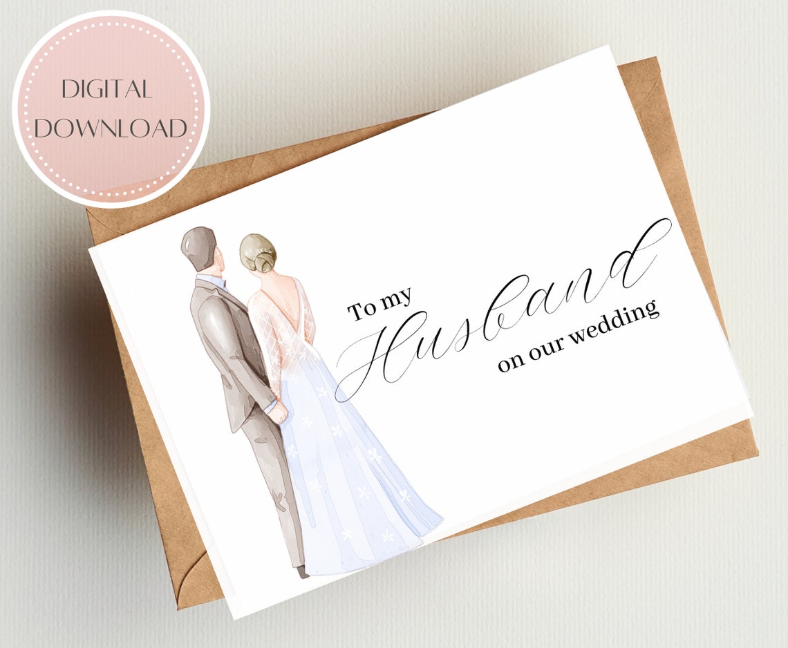 Printable Wedding Card to My Husband Instant Download Card to My ...