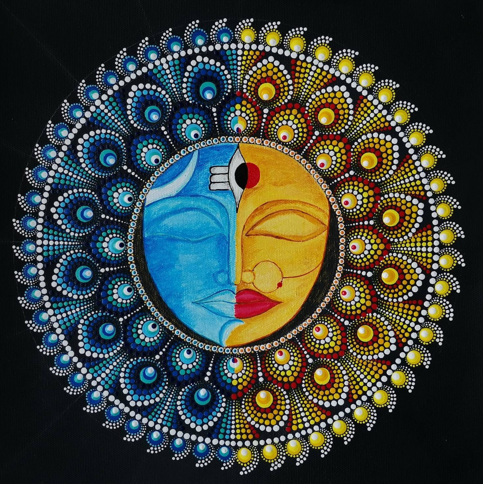 Shiv Shakti Dot Mandala Painting Shiv Shakti Painting Dot | Etsy