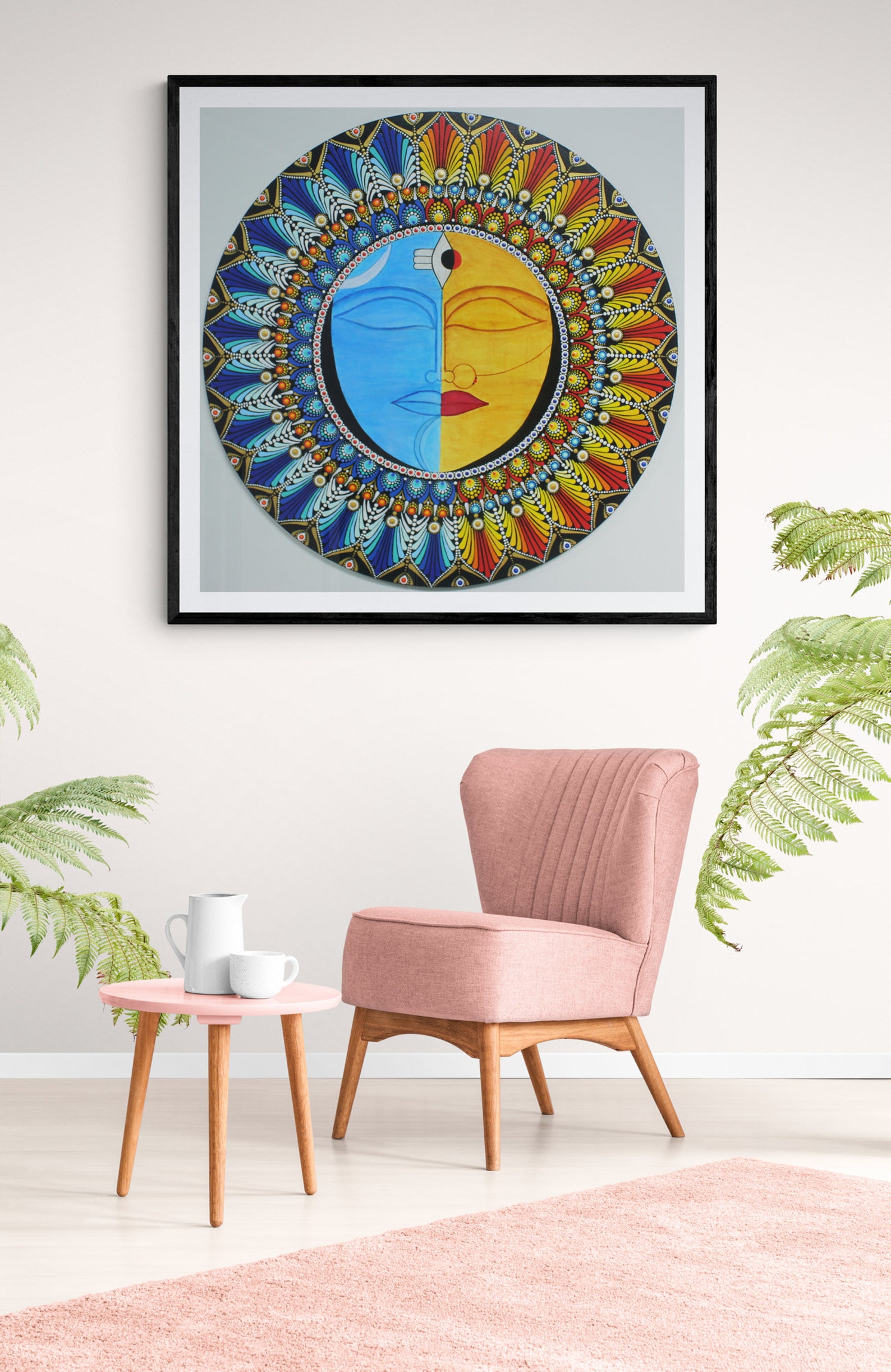 Shiva & Shakti Dot Mandala Painting – Hand-painted Acrylic Art ...