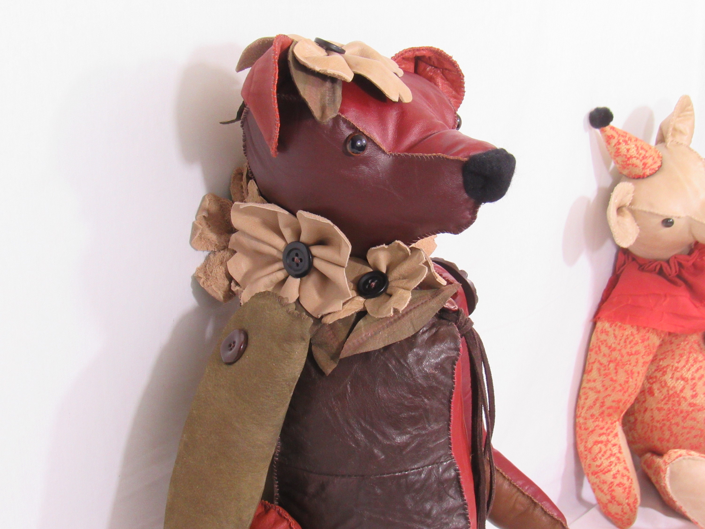Artisan Primitive Leather Teddy Bear 18 Inch my Little - Etsy