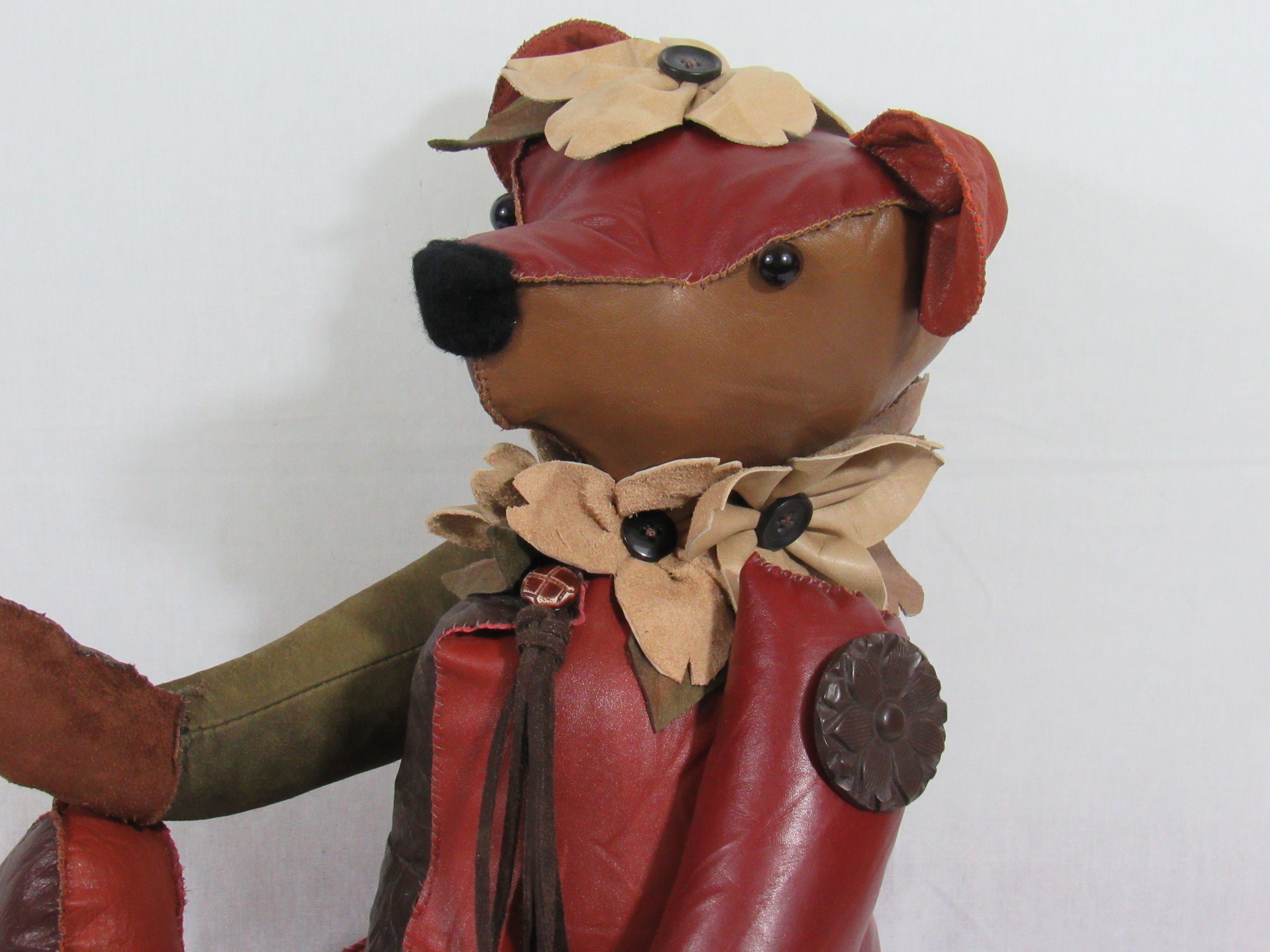 Artisan Primitive Leather Teddy Bear 18 Inch my Little - Etsy