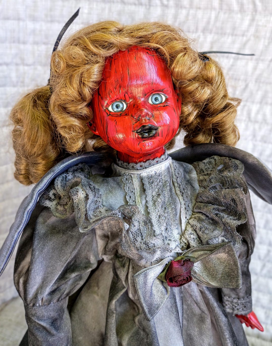 Fallen Angel Porcelain Doll Creepy Horror Goth - Etsy