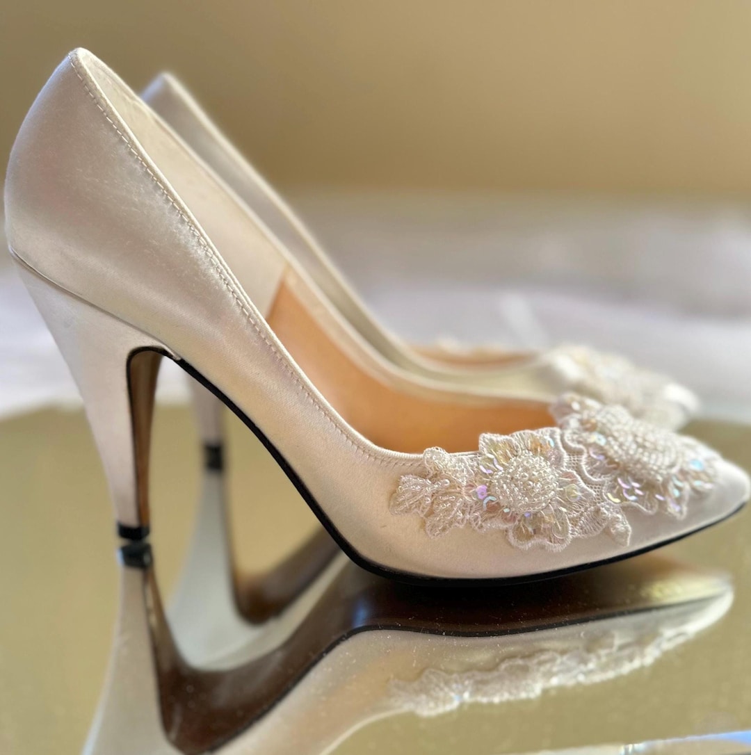 Vintage Satin Heels - Etsy