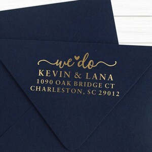 Custom 'we Do' Wedding Address Stamps | Engagement Stamp | Personalized ...
