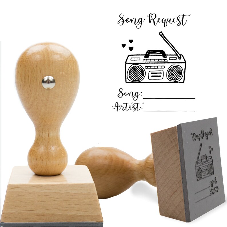 Custom Boom Box Song Request Stamp Invite Radio Craft - Etsy