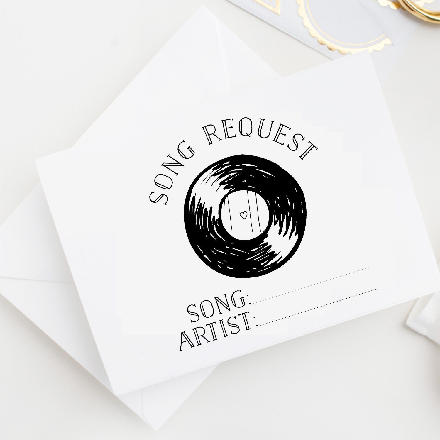 Custom Vinyl Song Request Stamp Invite Craft Wedding Stamp - Etsy