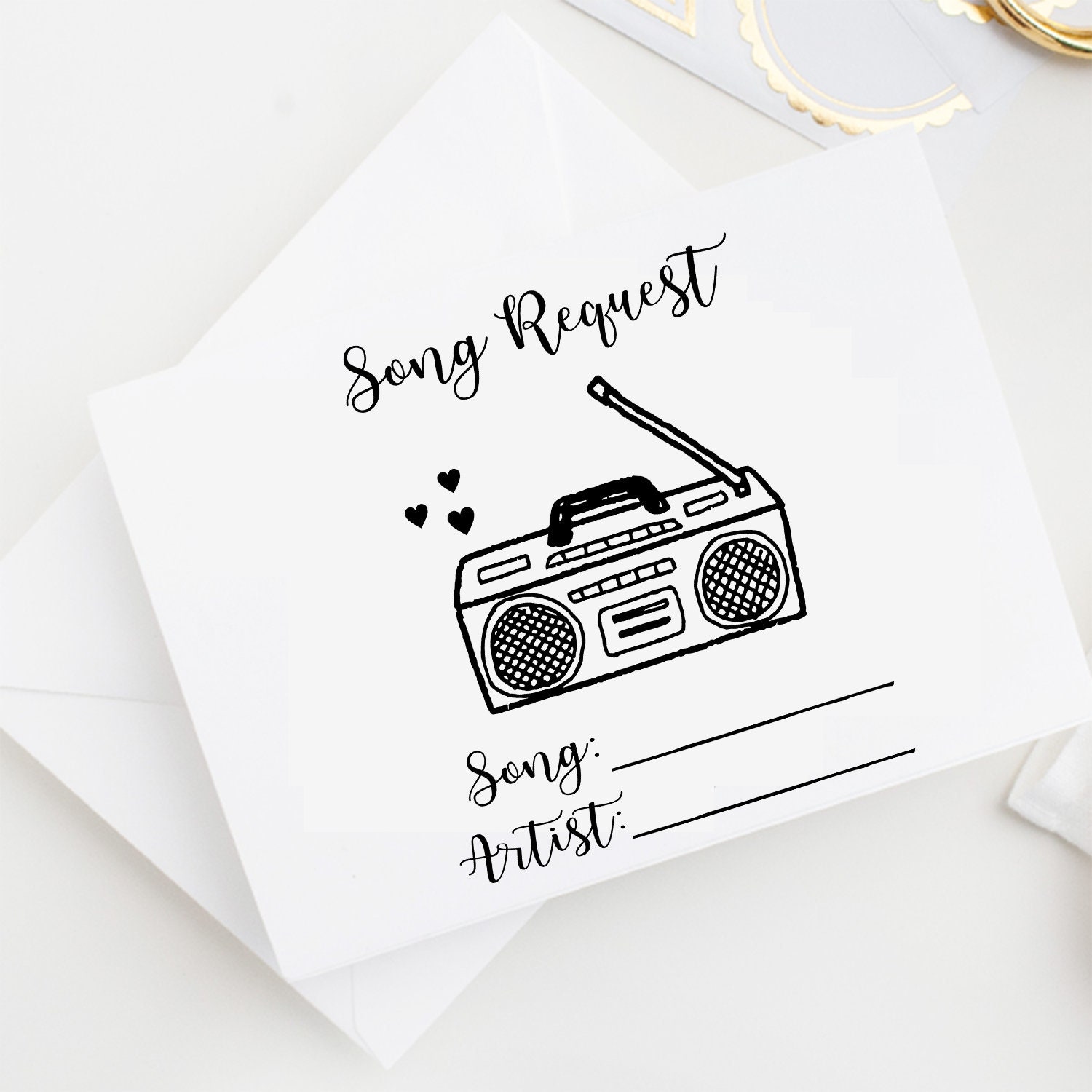 Custom Boom Box Song Request Stamp Invite Radio Craft | Etsy