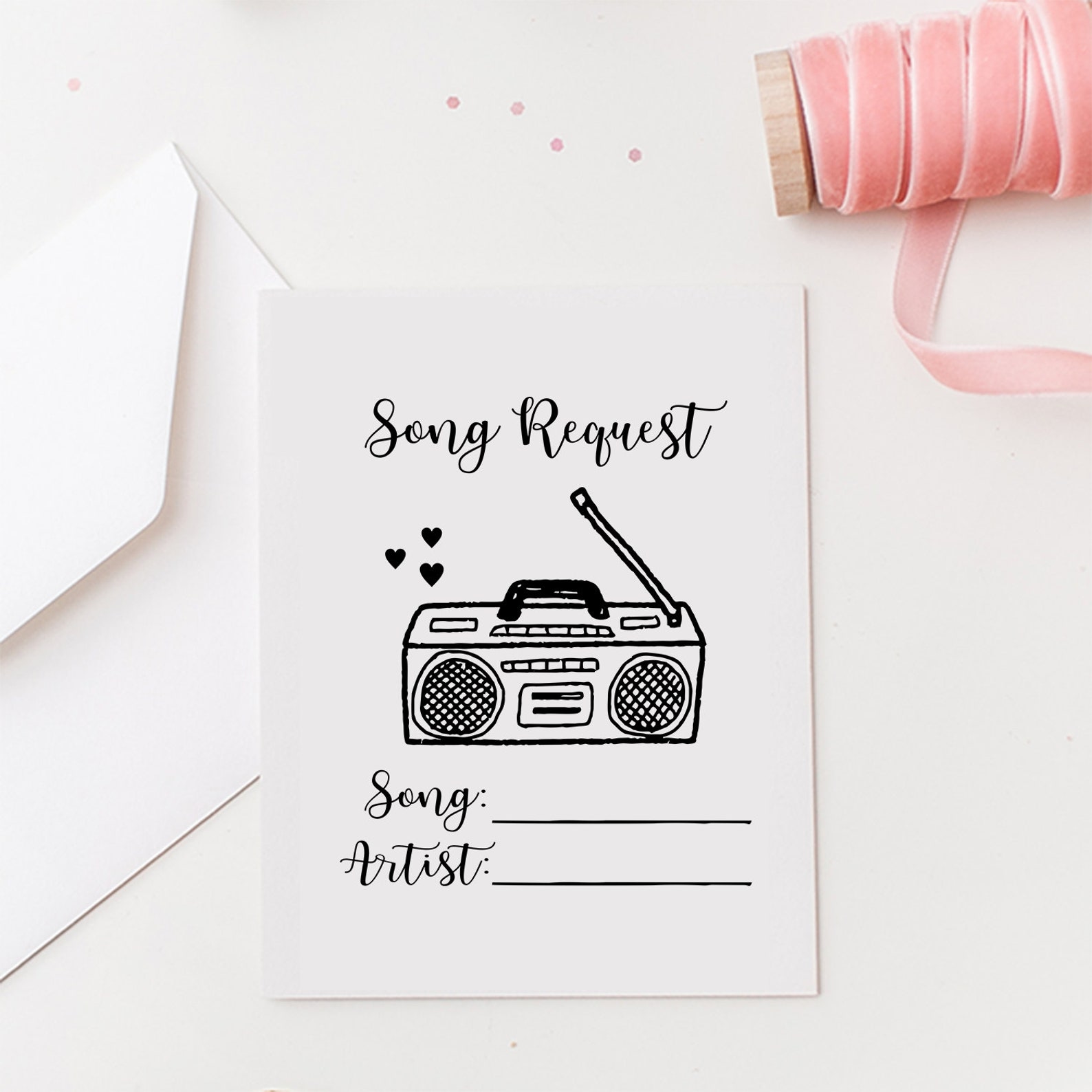 Custom Boom Box Song Request Stamp Invite Radio Craft - Etsy