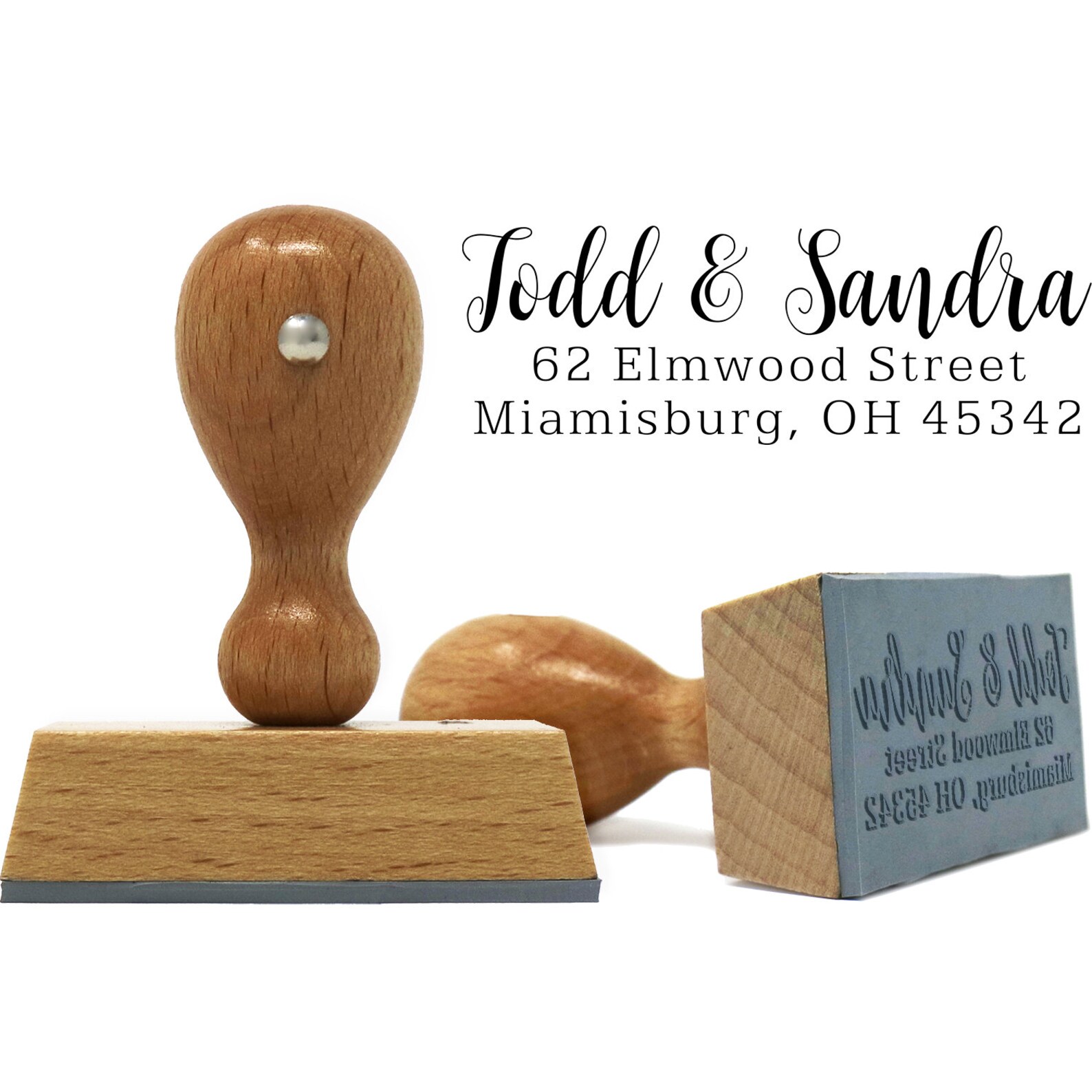 Custom Wedding Return Address Stamps Ornate Script | Etsy