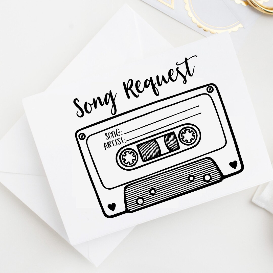 Custom Cassette Song Request Stamp Invite Craft Wedding Stamp Song ...