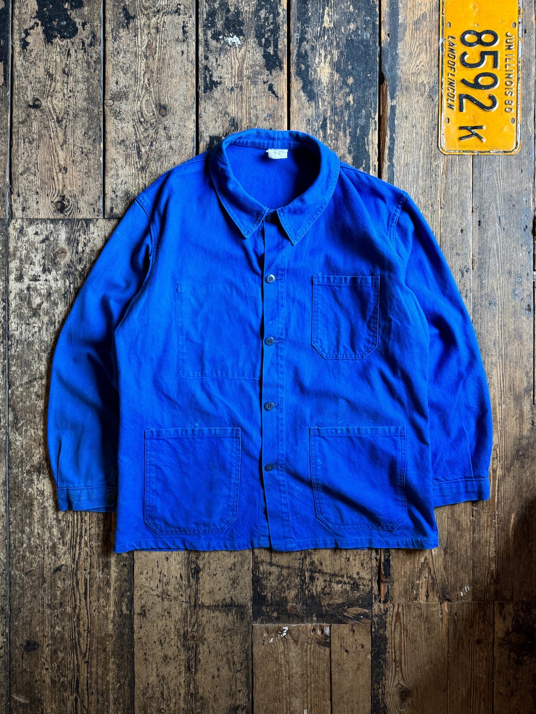 Vintage Classic French Navy Blue Chore Jacket. Amazing Fades and Super ...