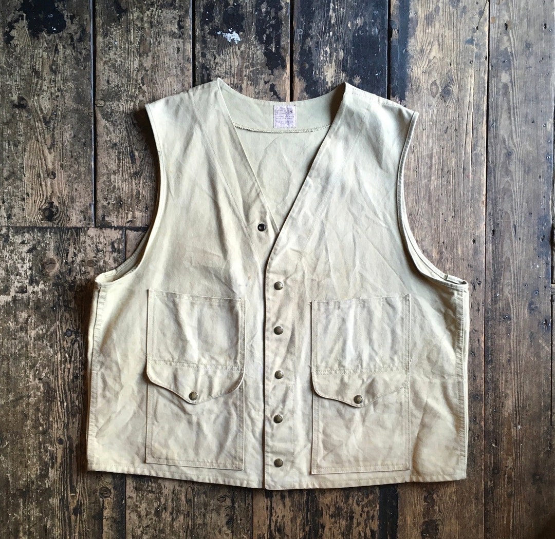 Rare Filson Tin Khaki Canvas Hunting Vest, Xtra Large - Etsy