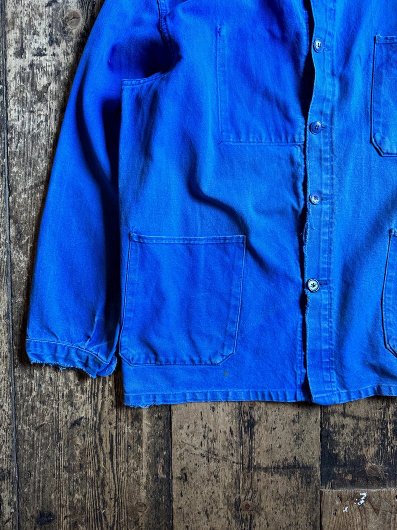 Vintage Classic French Navy Blue Chore Jacket. Amazing Fades and Super ...