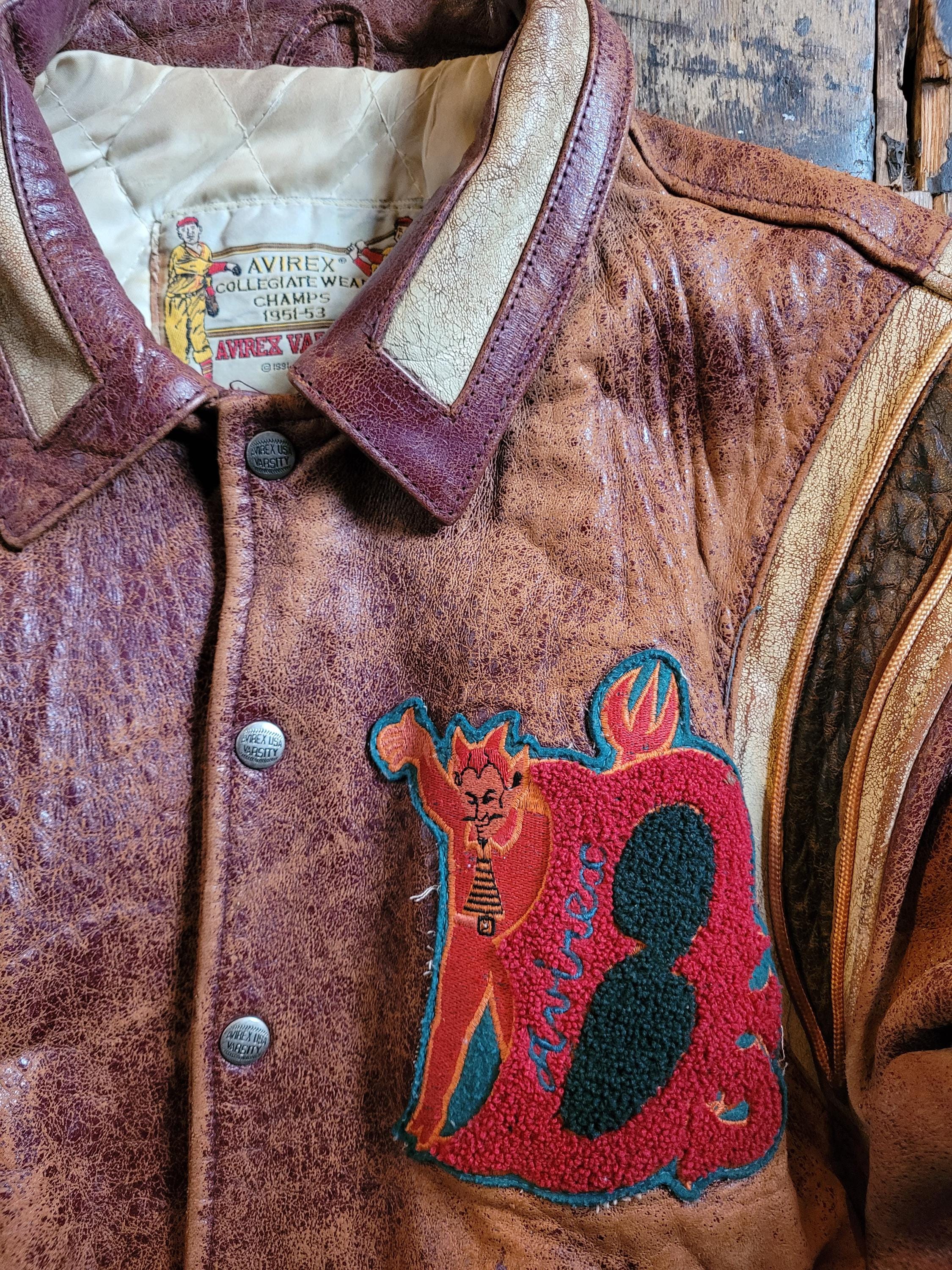 Very Rare Iconic Avirex Devils Jacket, Biker, College, Size Medium. - Etsy