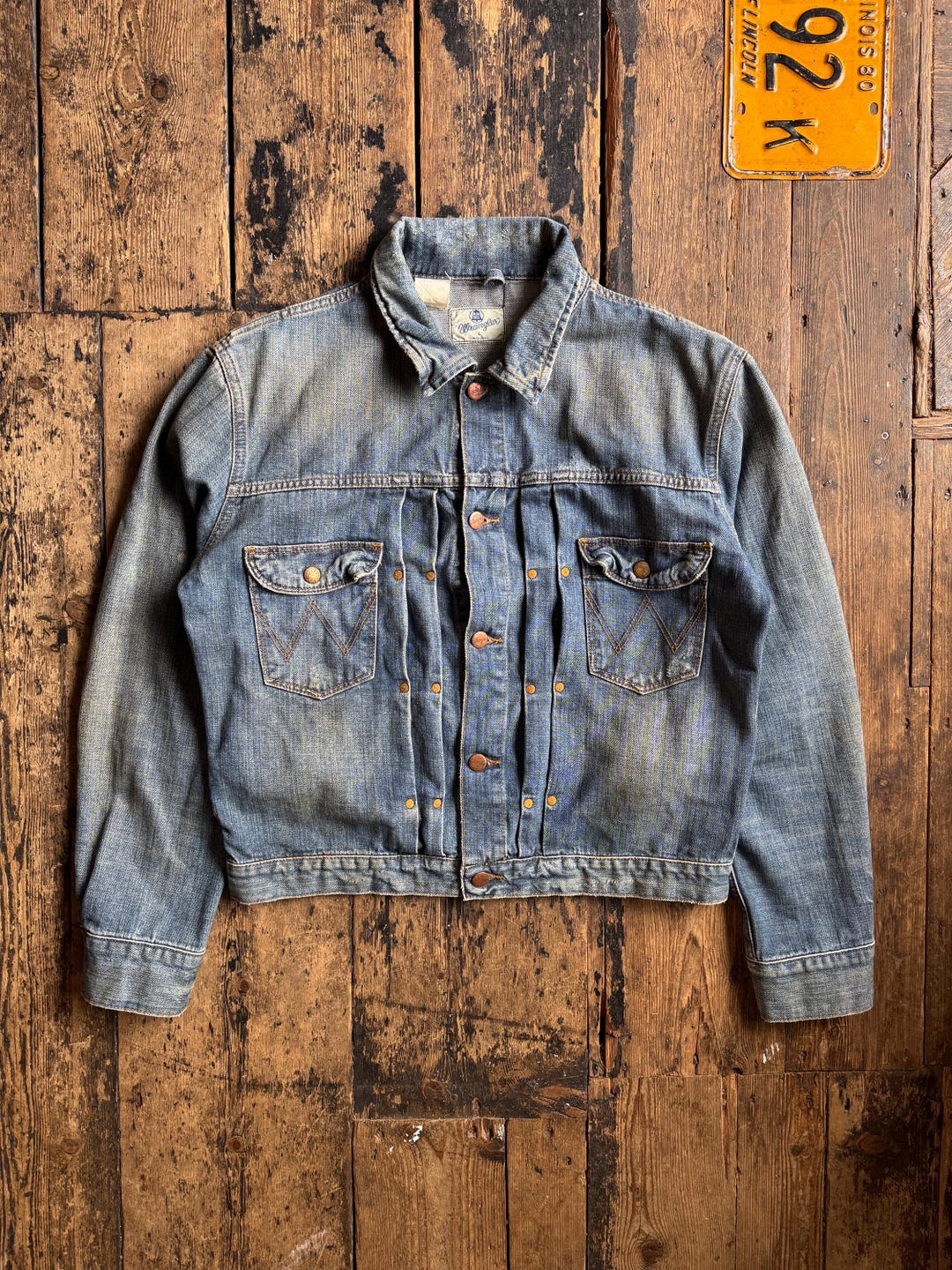 Vintage Wrangler Blue Bell Sanforised 11MJ Denim Trucker Jacket. Size ...