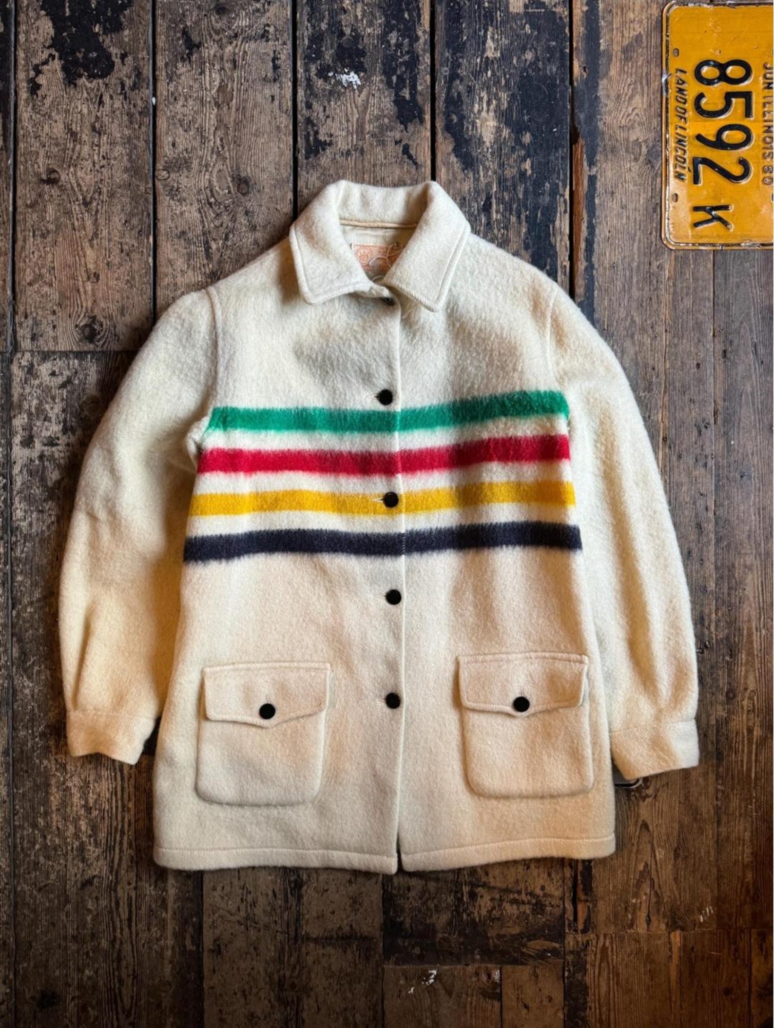 Vintage Rare Hudsons Bay Blanket Jacket, Size Medium. - Etsy