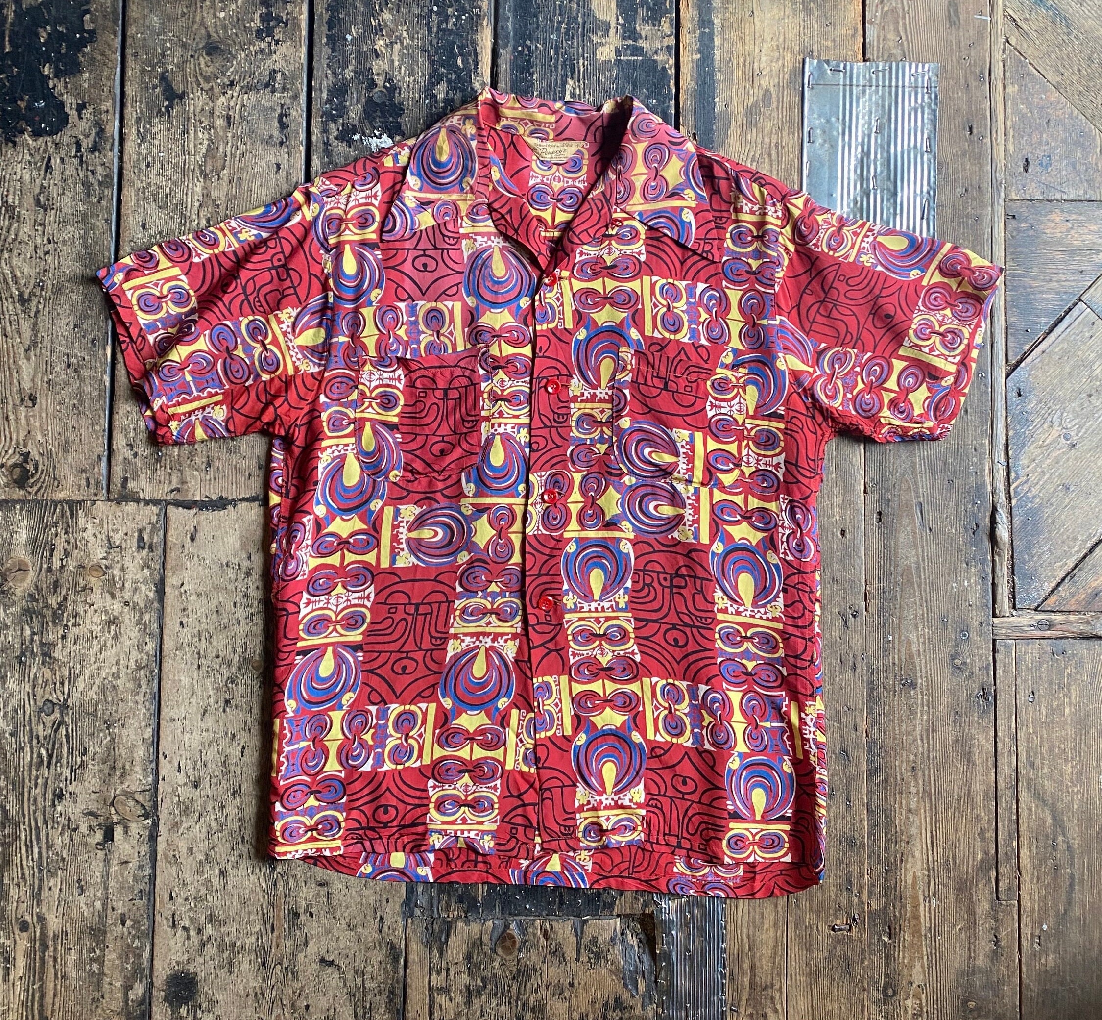 Vintage, 1950s Hawaiin Shirt by Penny's, Island Shirts Vintage, 1950s Hawaiin Shirt by Penny's, Island Shirts