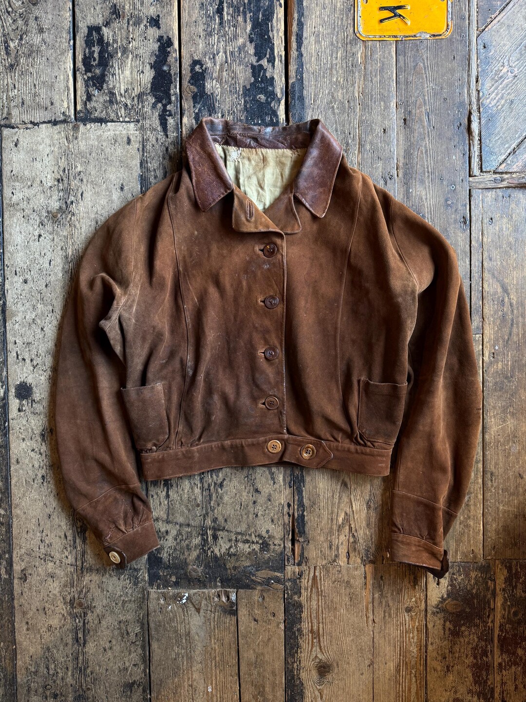 Vintage Rare 1930’s Soft Suede Cotton Lined Cossack Jacket. Size Small ...