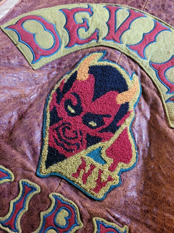 Very Rare Iconic Avirex Devils Jacket, Biker, College… - Gem